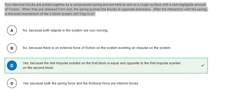 Solved Two identical blocks are joined together by a | Chegg.com