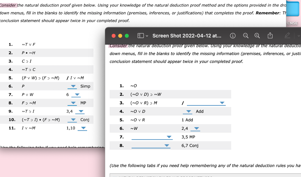 Solved Consider the natural deduction proof given below. | Chegg.com