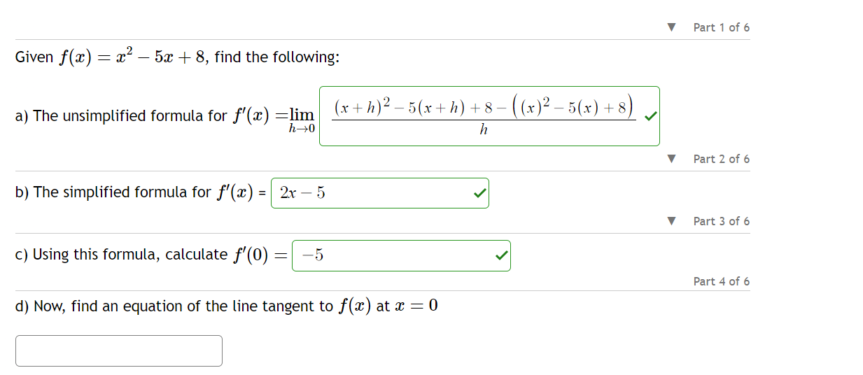 Solved Given f(x)=x2-5x+8, ﻿find the following:a) ﻿The | Chegg.com