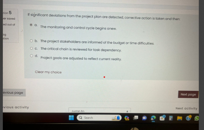 Solved If significant deviations from the project plan are | Chegg.com