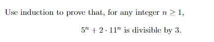 Solved Use induction to prove that, for any integer n≥1, | Chegg.com