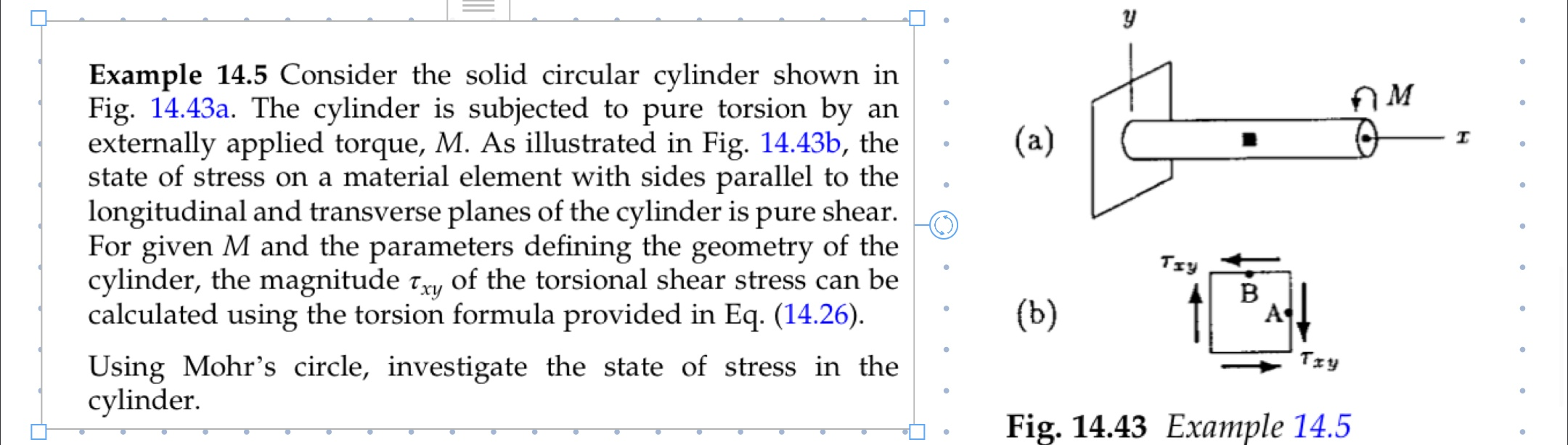 Solved Example 14.5 Consider the solid circular cylinder | Chegg.com