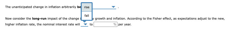 Solved 6. The Fisher effect and the cost of unexpected | Chegg.com