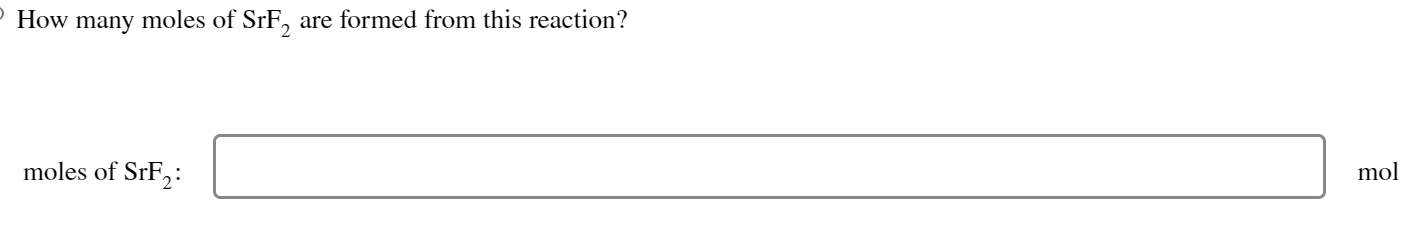 Solved SrCl2(aq)+2NaF(aq) SrF2( s)+2NaCl(aq) What volume of | Chegg.com