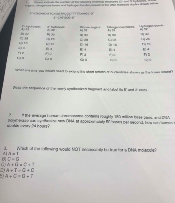 Solved hyaor 1. Pease nicate the number of following | Chegg.com