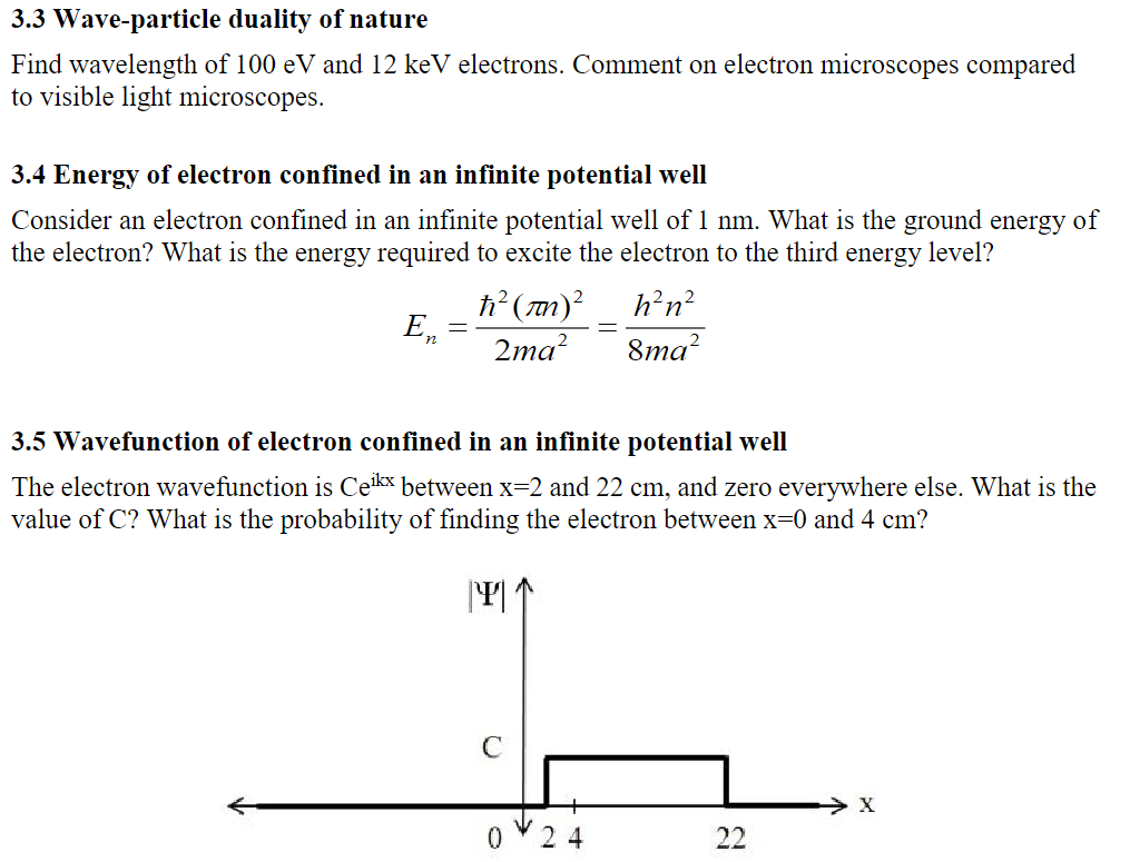 Solved 3.3 Wave-particle duality of nature Find wavelength | Chegg.com