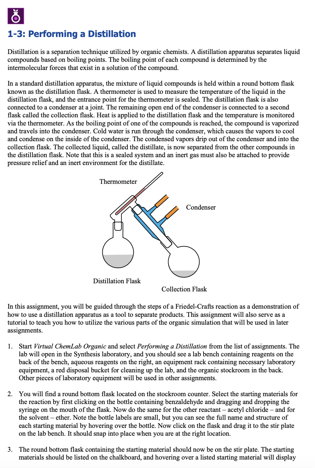 OK 1-3: Performing a Distillation Distillation is a | Chegg.com