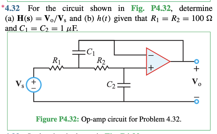 Solved *4.32 For the circuit shown in Fig. P4.32, determine | Chegg.com