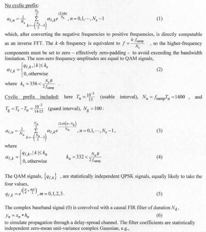 OFDM: Your task is to simulate an OFDM transmitter | Chegg.com