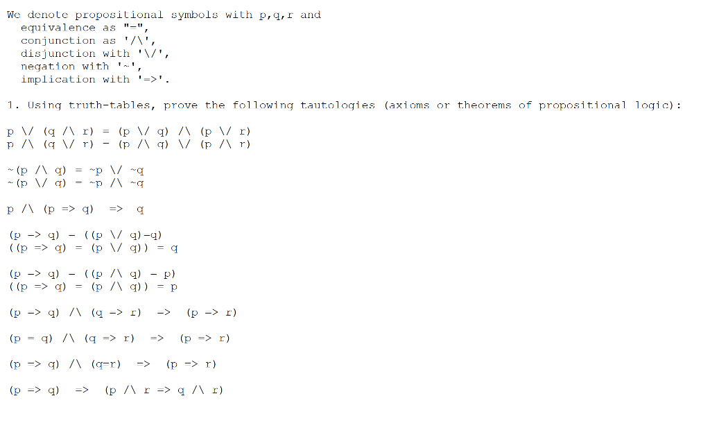 Solved We denote propositional symbols with P,9,r and | Chegg.com