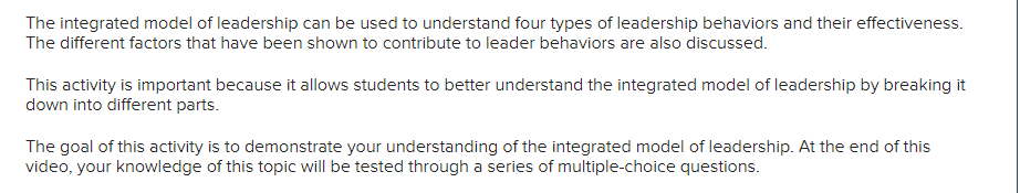 Solved Low initiating structure and high consideration would | Chegg.com