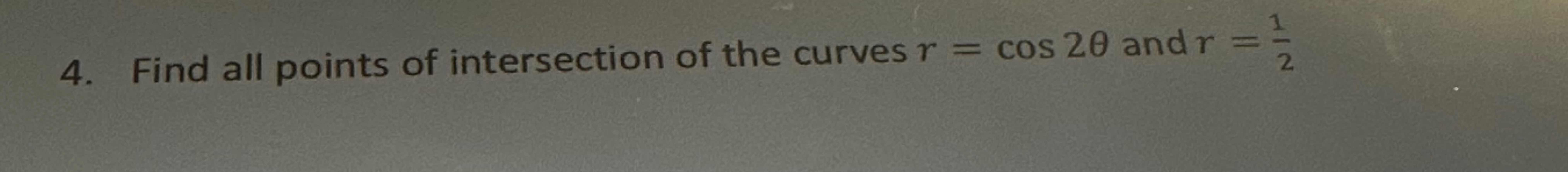 Solved Find all points of intersection of the curves r=cos2θ | Chegg.com