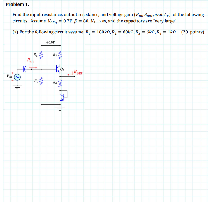 Solved Problem 1 Find The Input Resistance Output