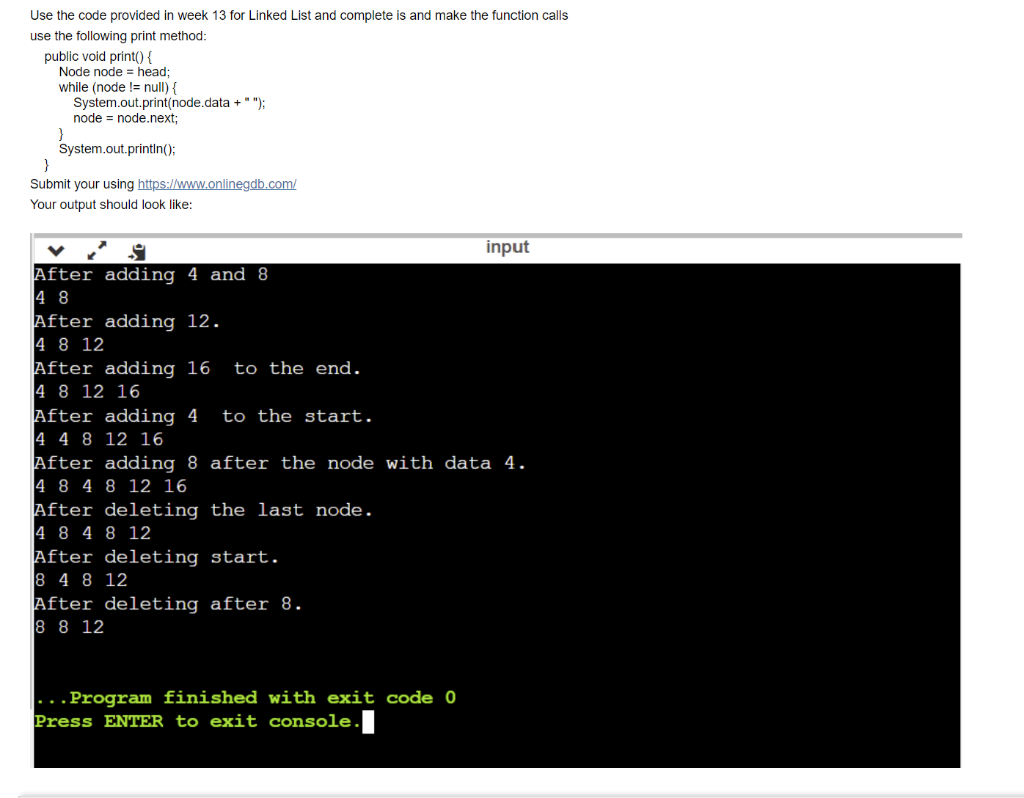Solved Using java use the following print method: | Chegg.com