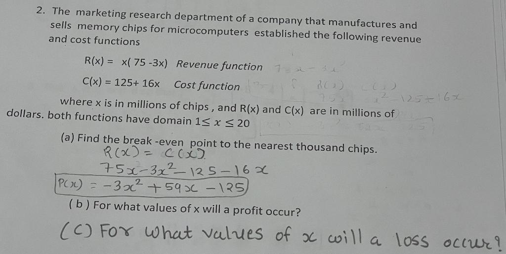 Solved 2. The marketing research department of a company | Chegg.com