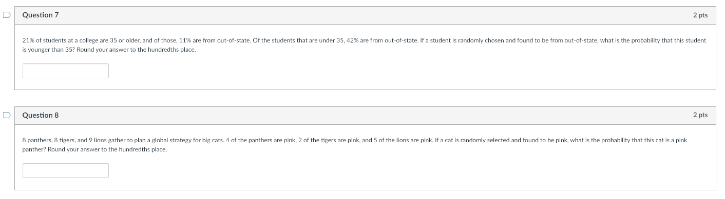 Solved D Question 7 2 pts 21% of students at a college are | Chegg.com