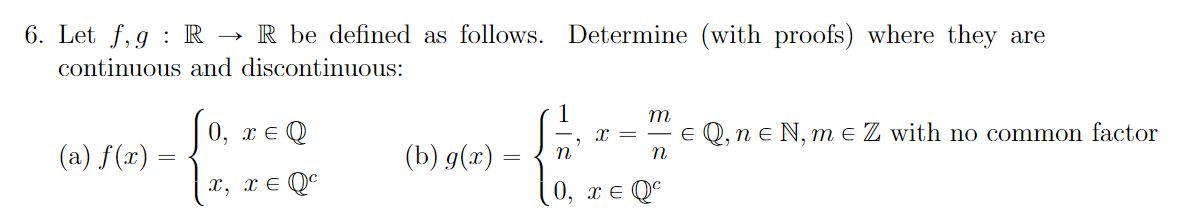 Solved 6. Let f,g:R→R be defined as follows. Determine (with | Chegg.com