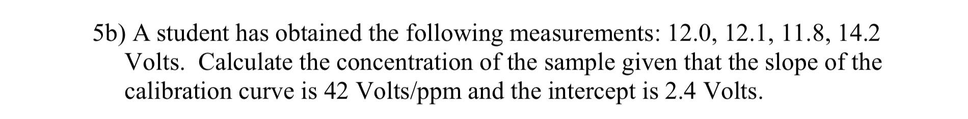 Solved 5b) A student has obtained the following | Chegg.com