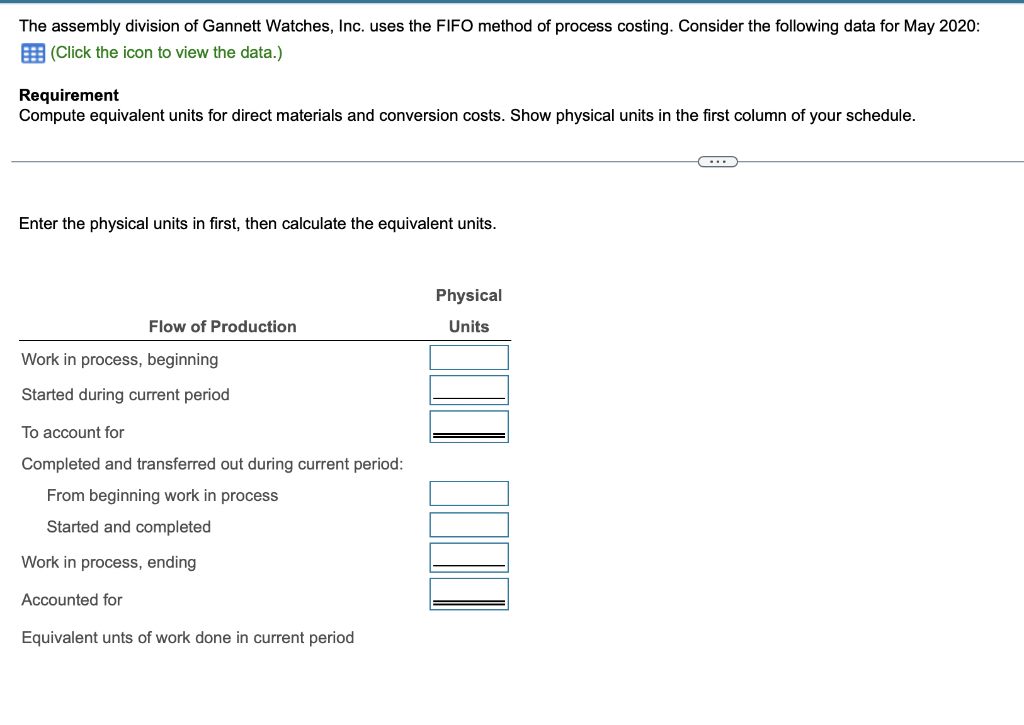 Solved 18.3 - The assembly division of Gannett Watches , | Chegg.com