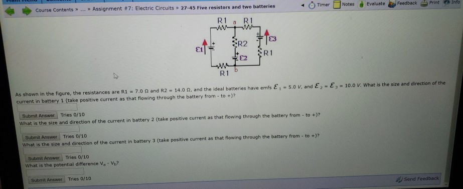 Solved Course Contents> ... Assignment #7: Electric Circuits | Chegg.com
