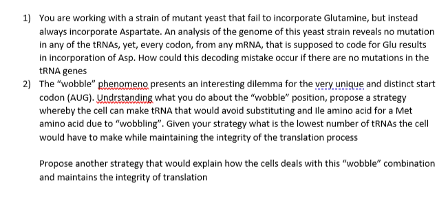 Solved 1) You are working with a strain of mutant yeast that | Chegg.com