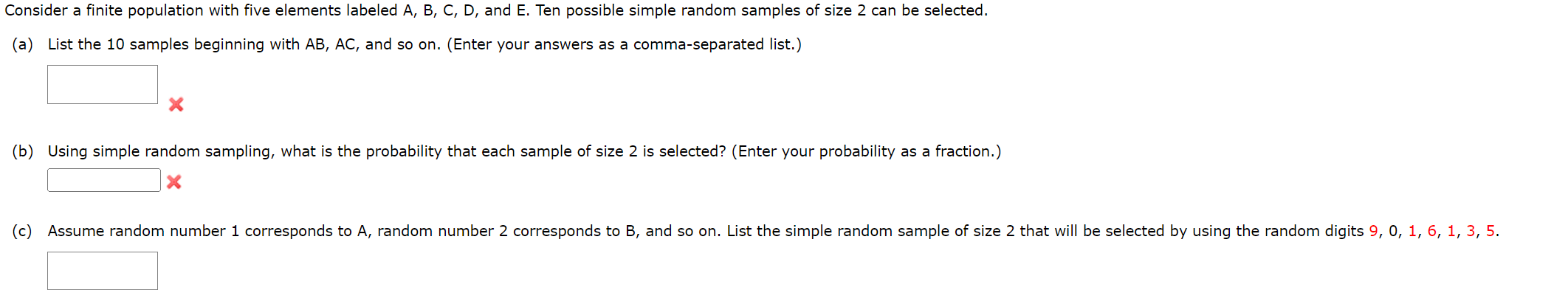 Solved Consider a finite population with five elements | Chegg.com