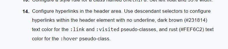Solved 14. Configure hyperlinks in the header area. Use | Chegg.com