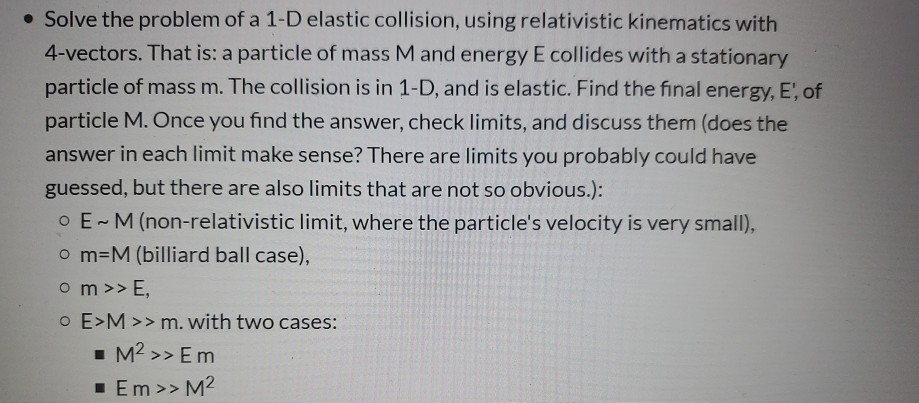 Solved • Solve the problem of a 1-D elastic collision, using | Chegg.com