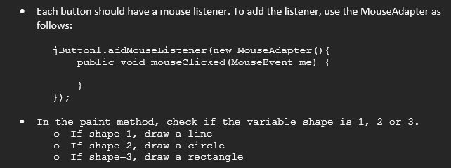 Solved INSTRUCTIONS Modify the MouseTest.java program given | Chegg.com