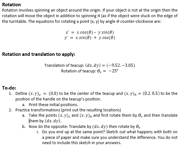 Rotation Rotation involves spinning an object around | Chegg.com
