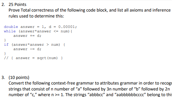 Solved 2. 25 Points Prove Total correctness of the following | Chegg.com