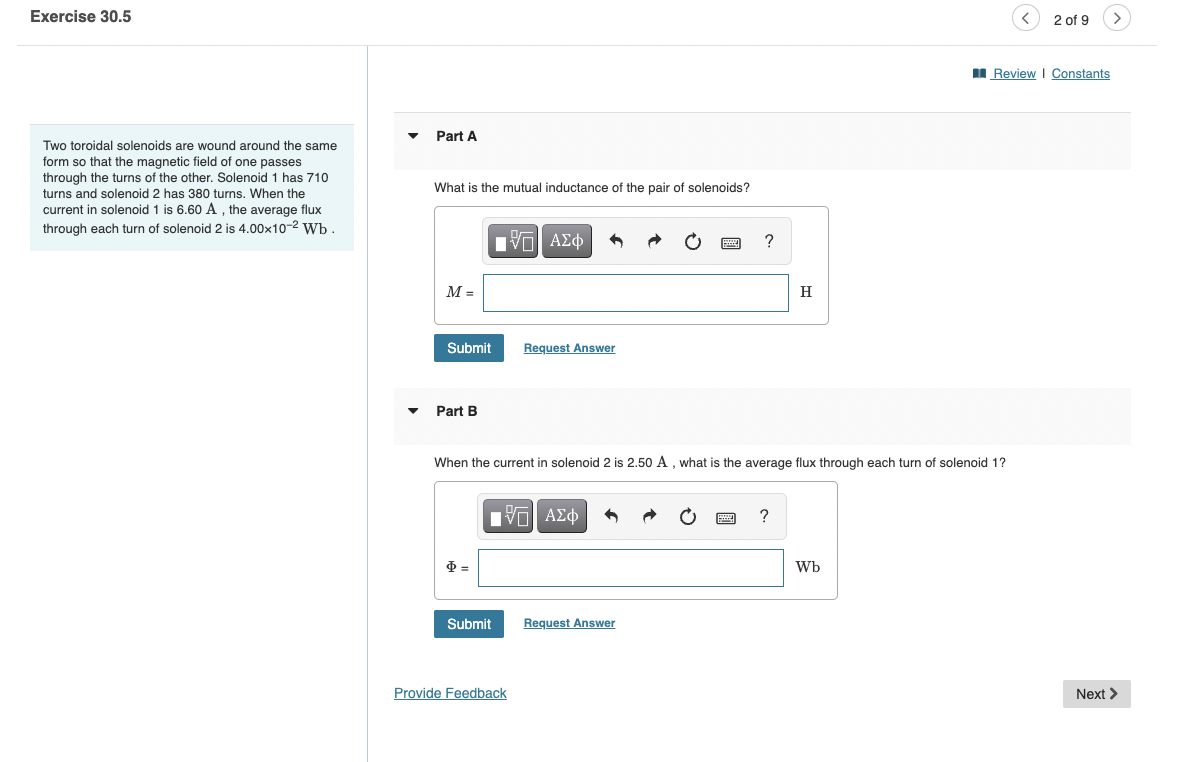 Solved Exercise 30.5 Two toroidal solenoids are wound around | Chegg.com
