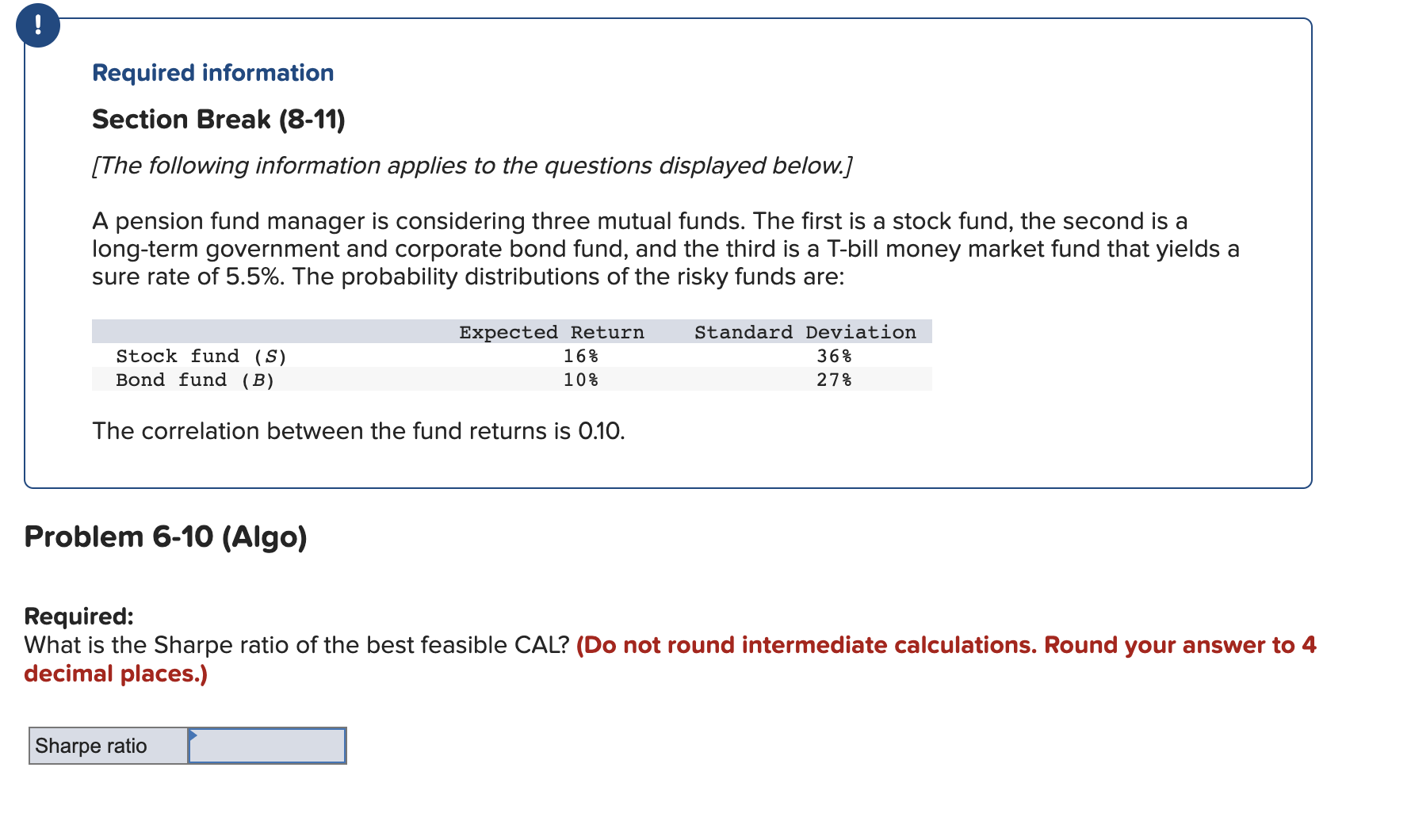 Solved Required information Section Break (8-11) [The | Chegg.com