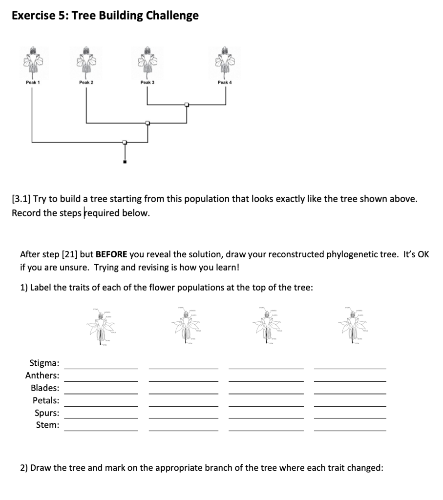 Exercise 5: Tree Building Challenge [3.1] Try to | Chegg.com
