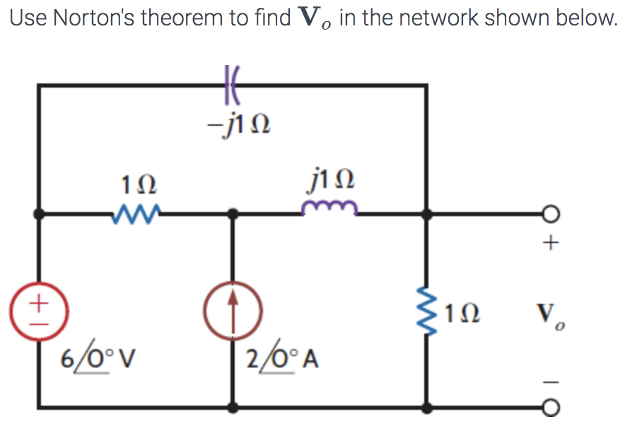 Solved Use Norton's theorem to find Vo in the network shown | Chegg.com