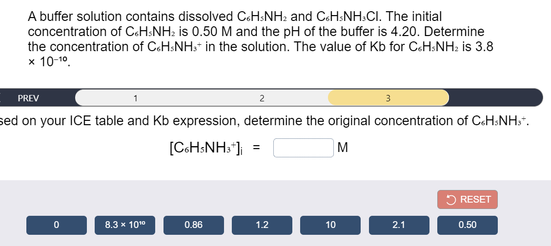Solved A buffer solution contains dissolved C6H-NH2 and | Chegg.com