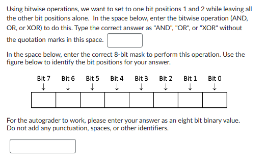 Solved Using bitwise operations, we want to set to one bit | Chegg.com