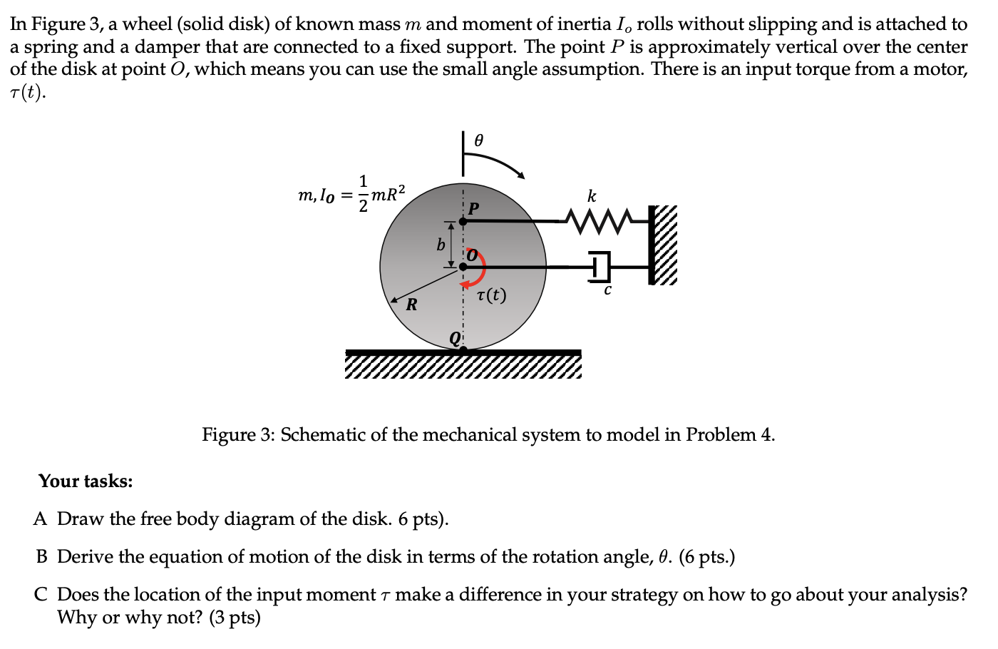 Solved In Figure 3, a wheel (solid disk) of known mass m and | Chegg.com