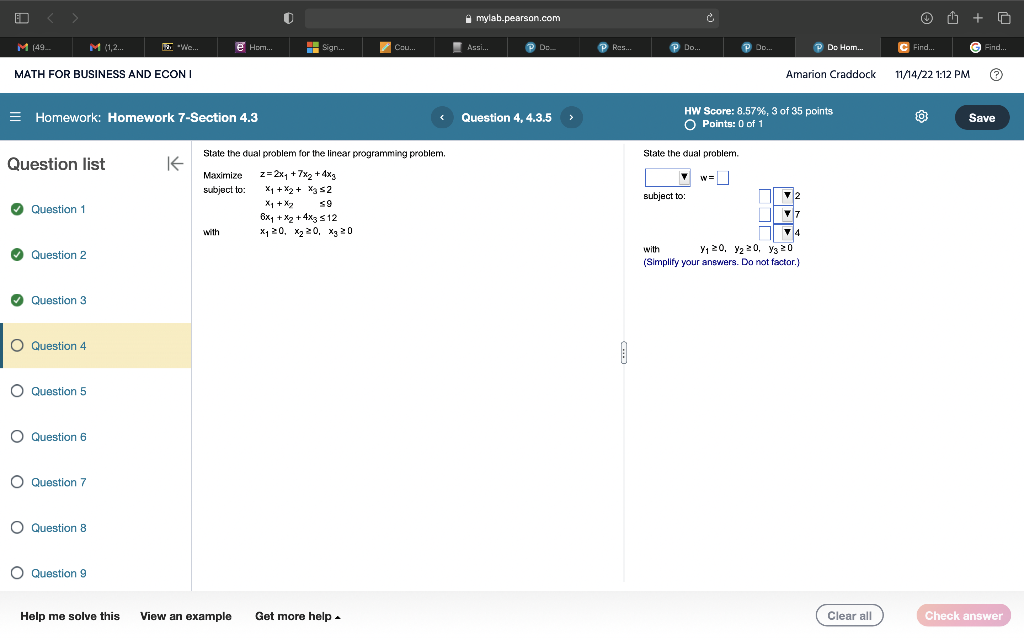 Solved State the dual problem for the linear programming | Chegg.com