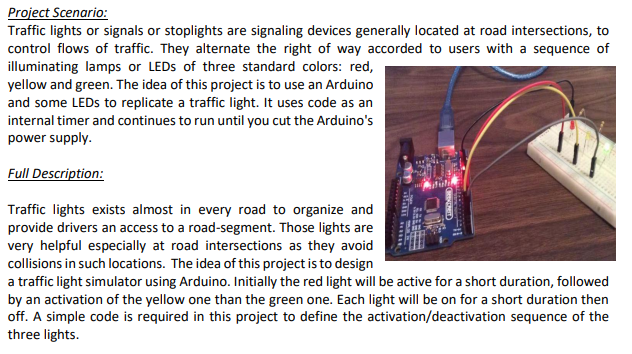 Solved Traffic light simulator using Arduino Explain three | Chegg.com