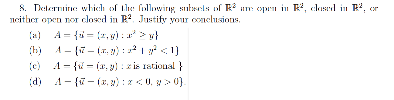 Solved Determine which of the following subsets of R2 ﻿are | Chegg.com