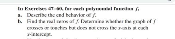 Solved In Exercises 47-60, for each polynomial function f, | Chegg.com