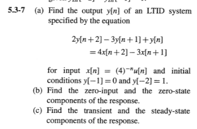 Solved (a) Find the output y[n] of an LTID system specified | Chegg.com