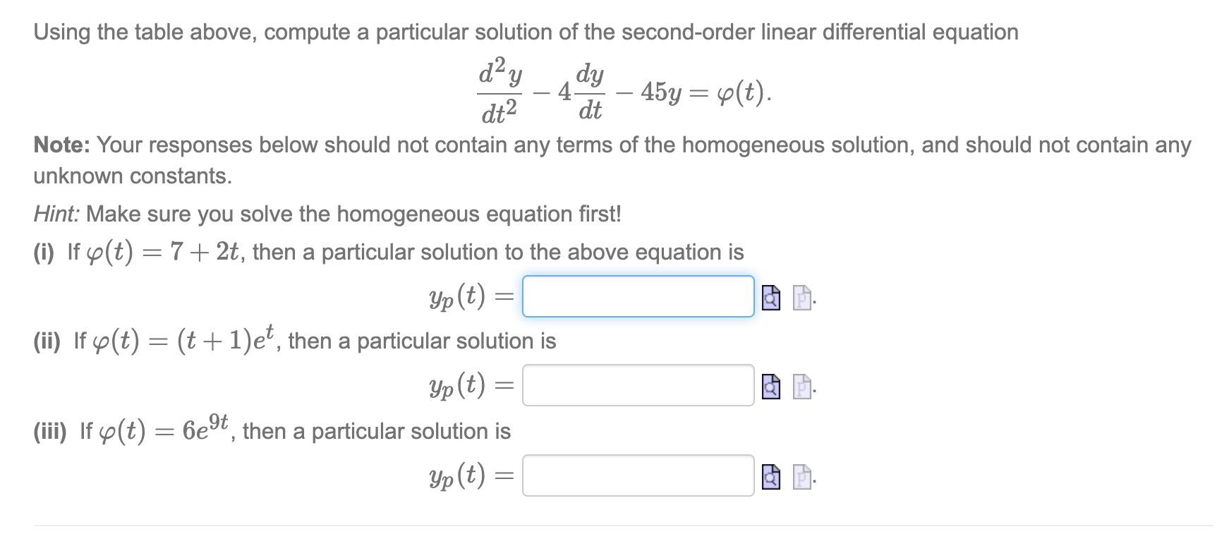 Solved When solving the equation d²y dy + a +by = f(x), dx2 | Chegg.com