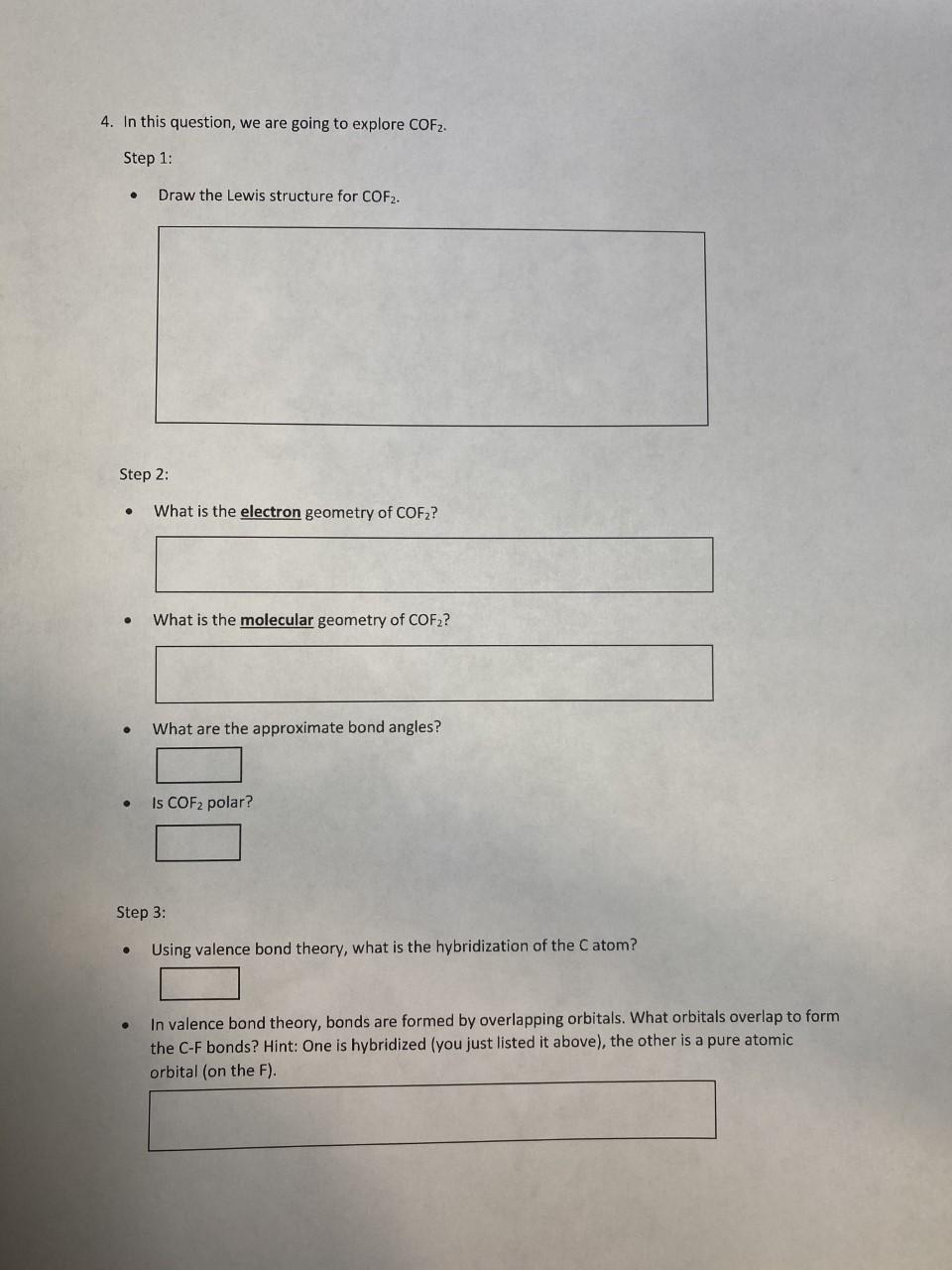 Solved 4. In this question, we are going to explore COF2. | Chegg.com