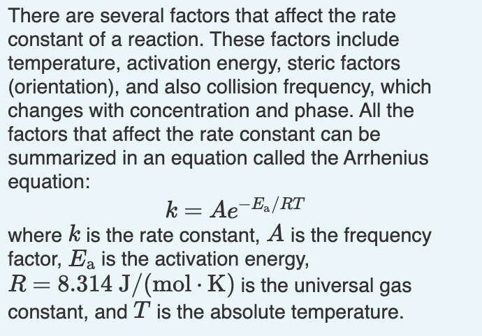 Solved There are several factors that affect the rate | Chegg.com