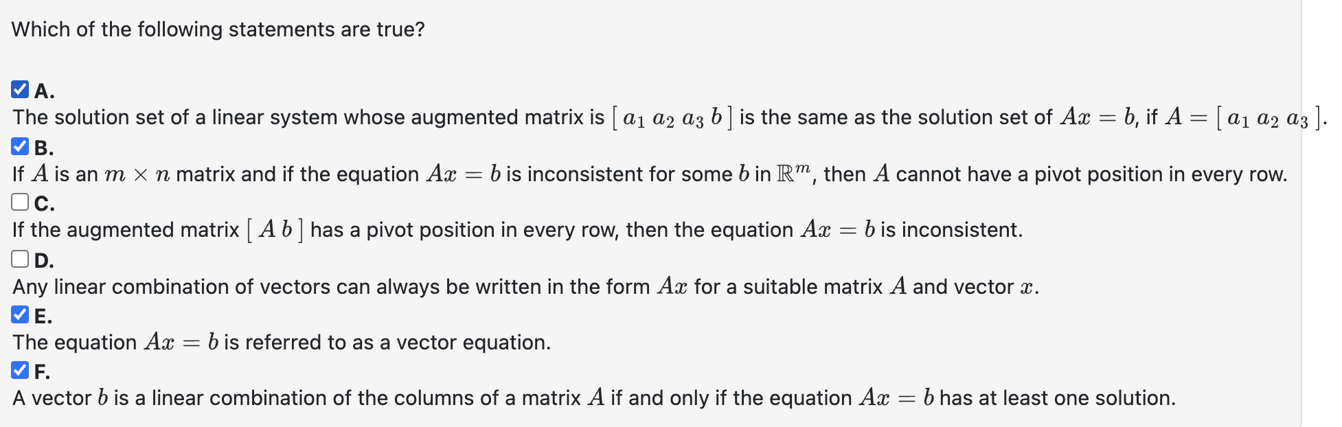 Solved Which of the following statements are true? A. The | Chegg.com