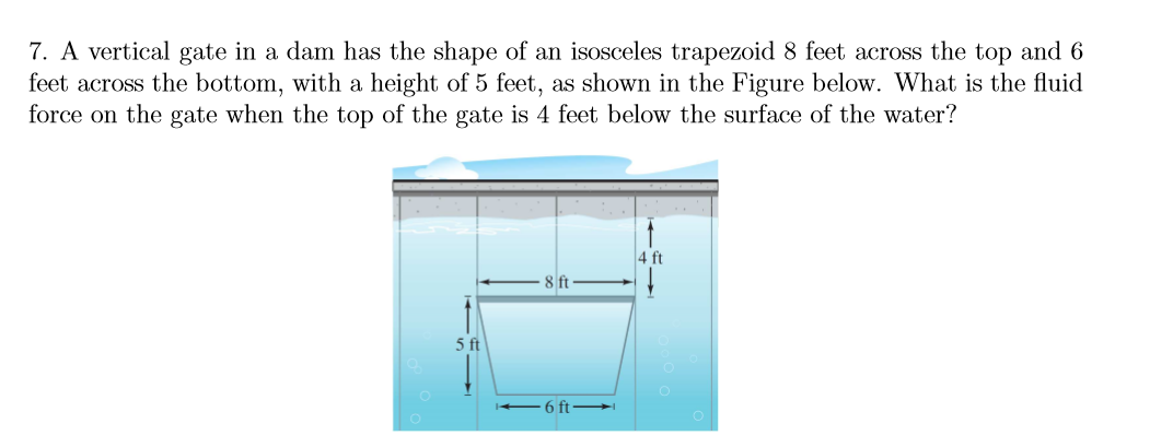 Solved 7. A vertical gate in a dam has the shape of an | Chegg.com