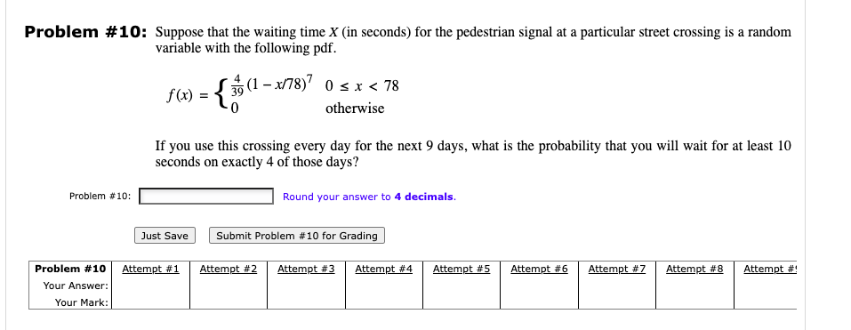 Solved Problem # 10: Suppose that the waiting time x (in | Chegg.com