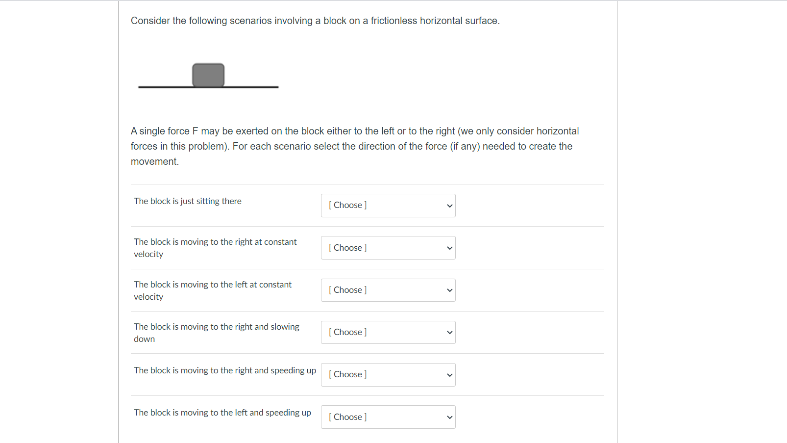 Solved 1) The block is sitting there: a) No force is needed | Chegg.com